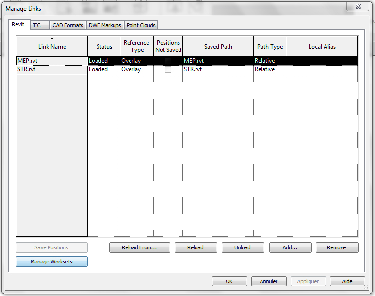 Managing linked worksets Managing linked worksets